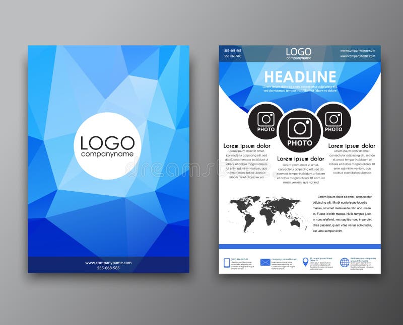 Brochure Design with Polygonal Background Stock Vector - Illustration ...