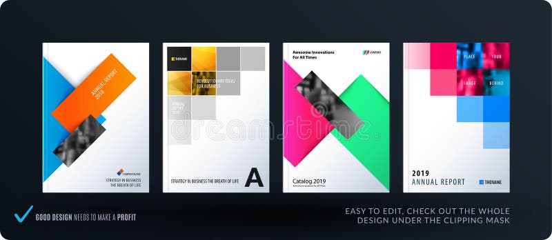 Brochure Design Rectangular Template. Colourful Modern Abstract Set ...