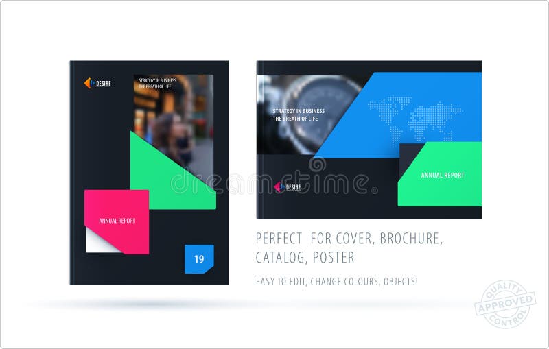 Brochure Design Rectangular Template. Colourful Modern Abstract Set ...
