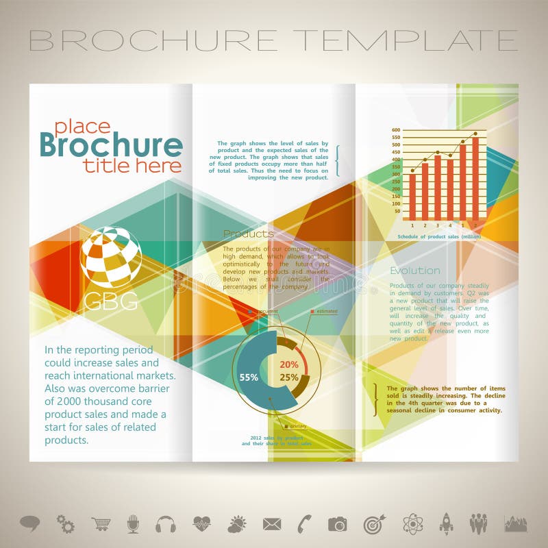 Brochure Design Template stock vector. Illustration of polygon - 45337928