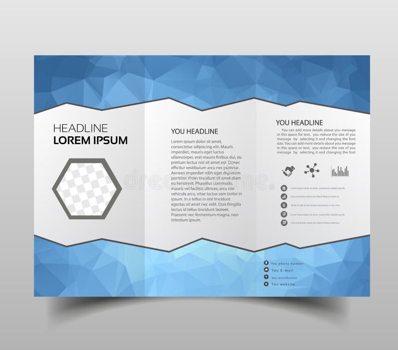 Brochure Design Template Polygonal Tri-fold Abstract Triangles, Modern ...