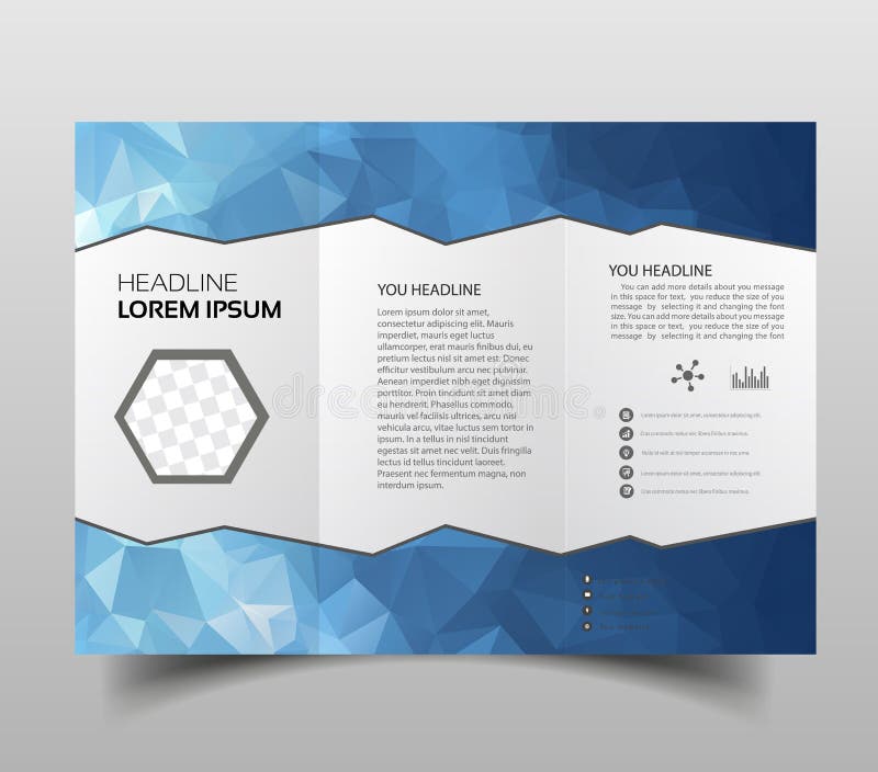 Brochure Design Template Polygonal Tri-fold Abstract Triangles, Modern ...