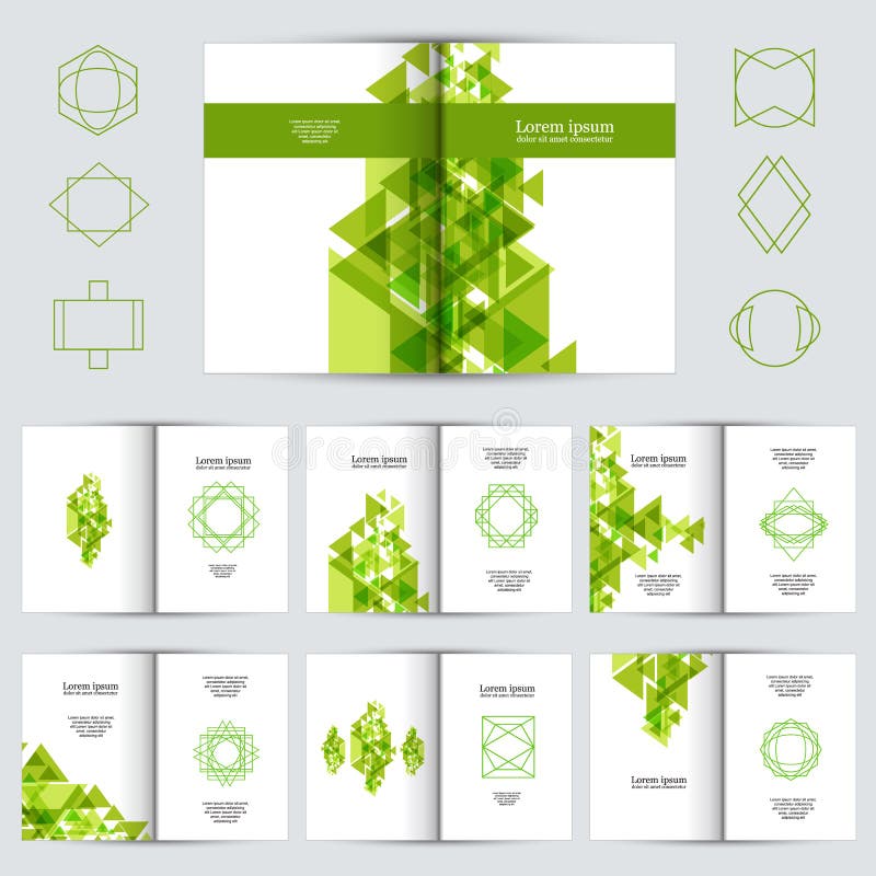 Brochure Design Template Set Stock Illustration - Illustration of flyer ...