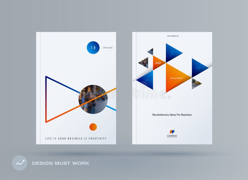 Brochure Design Triangular Template. Colourful Modern Abstract Set ...