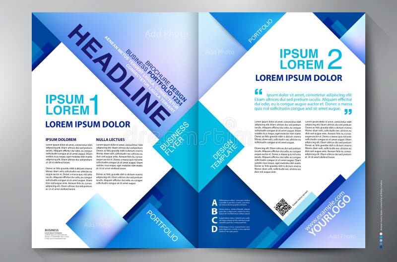 Brochure Design Two Pages A4 Vector Template Stock Vector ...