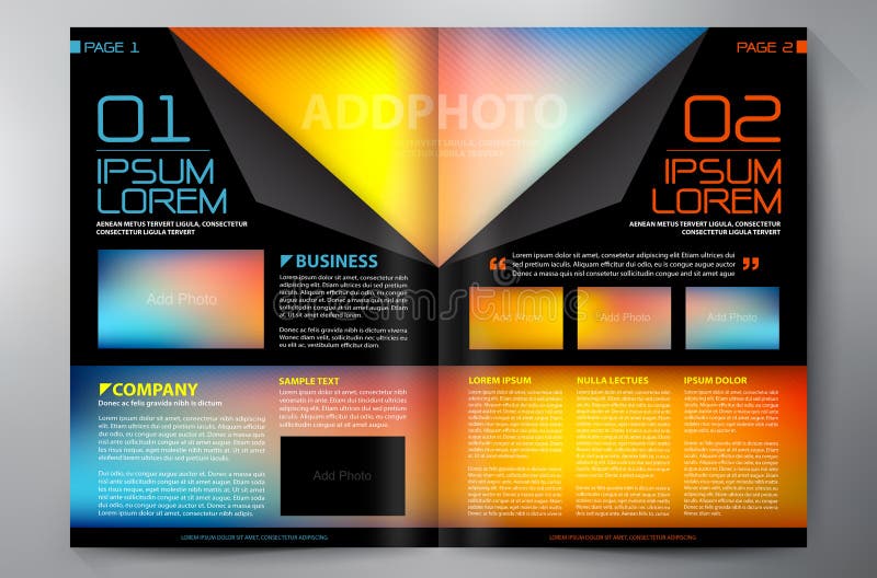 Brochure Design Two Pages A4 Template Stock Vector - Illustration of ...