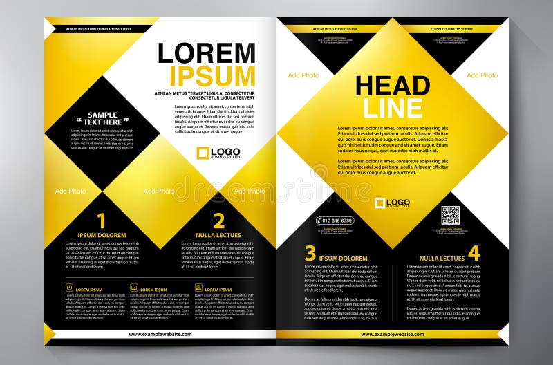 Brochure Design Two Pages Template Stock Illustrations – 222 Brochure ...