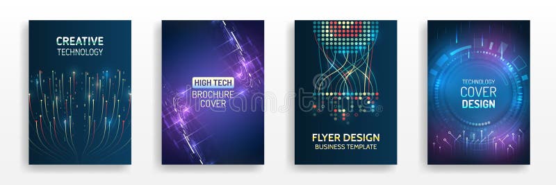 Brochure Digital Template. Abstract Digital Certificate, High-tech ...