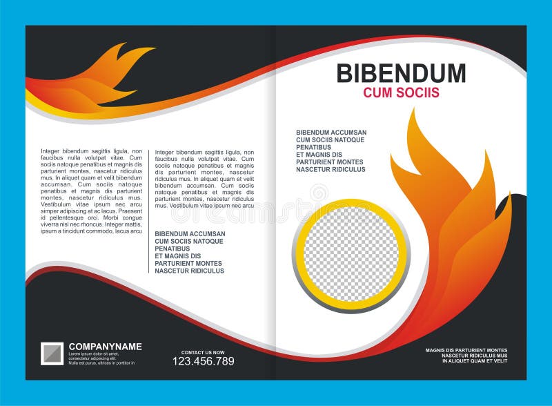 Brochure, Flyer, Template with Fire Design Stock Vector - Illustration ...