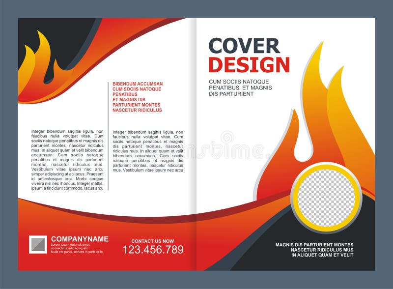 Brochure, Flyer, Template with Fire Design Stock Vector - Illustration ...