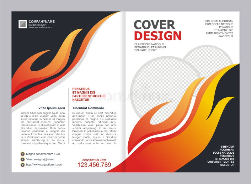 Brochure, Flyer, Template with Fire Design Stock Vector - Illustration ...