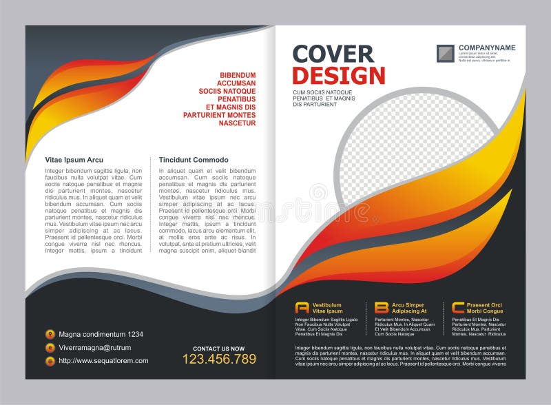 Brochure, Flyer, Template with Fire Design Stock Vector - Illustration ...