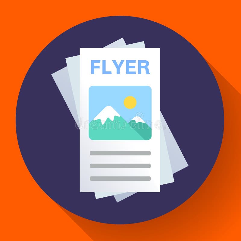 Brochure or Flyer Icon Flat Style Vector Illustration Stock Vector ...