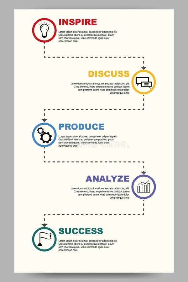 Brochure Infographic Template with Five Steps Graph Stock Vector ...
