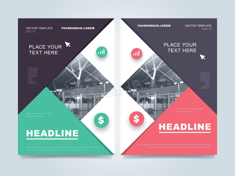 Brochure Layout Design Raster Illustration Stock Illustration ...