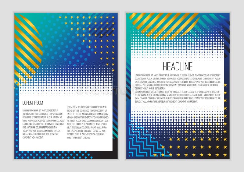 Flyer Template with Blue Abstract Grid Background and Place for Text ...