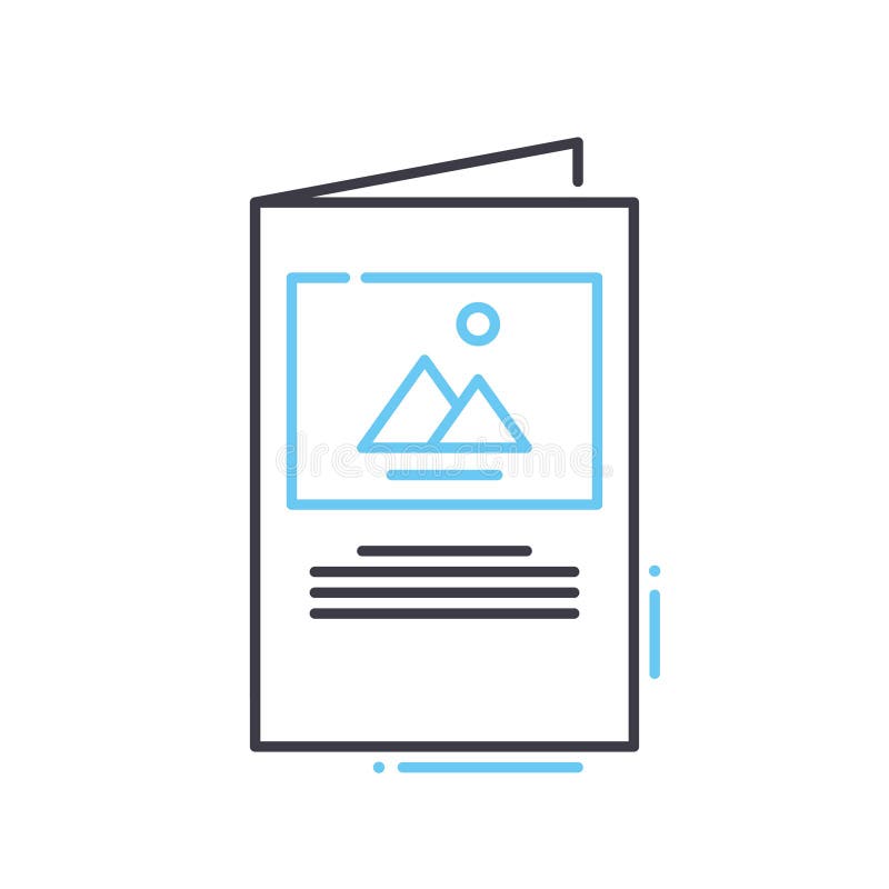 Brochure Line Icon, Outline Symbol, Vector Illustration, Concept Sign ...