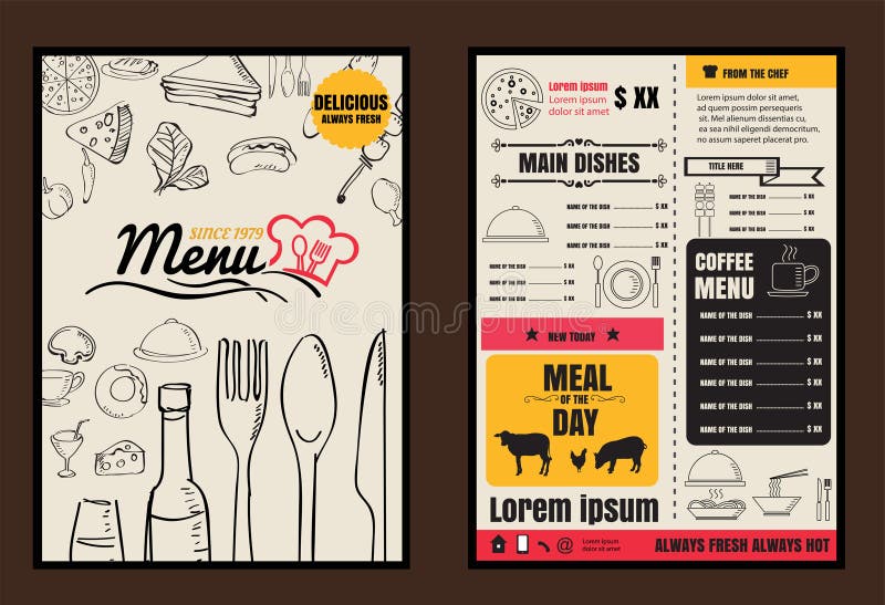 Brochure Ou Affiche Restaurant Menu Alimentaire Avec Fond Format ...