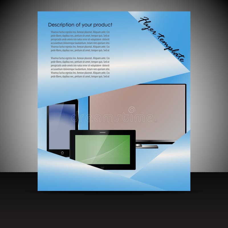 Brochure Presentation Template with Electronic Elements Stock Vector ...