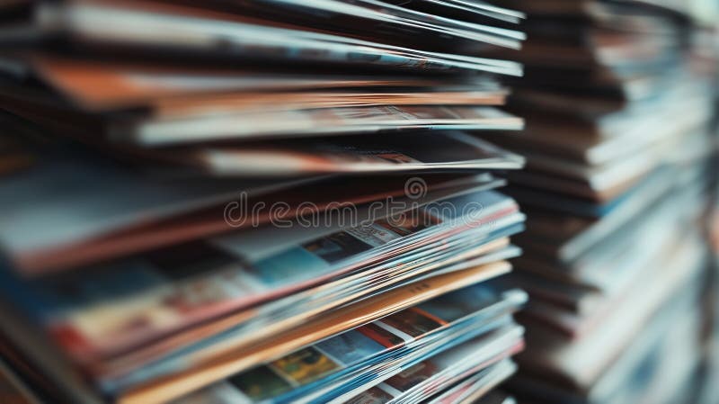 Brochure Set. an Assortment of Brochures Stacked in a Tidy Heap Stock ...