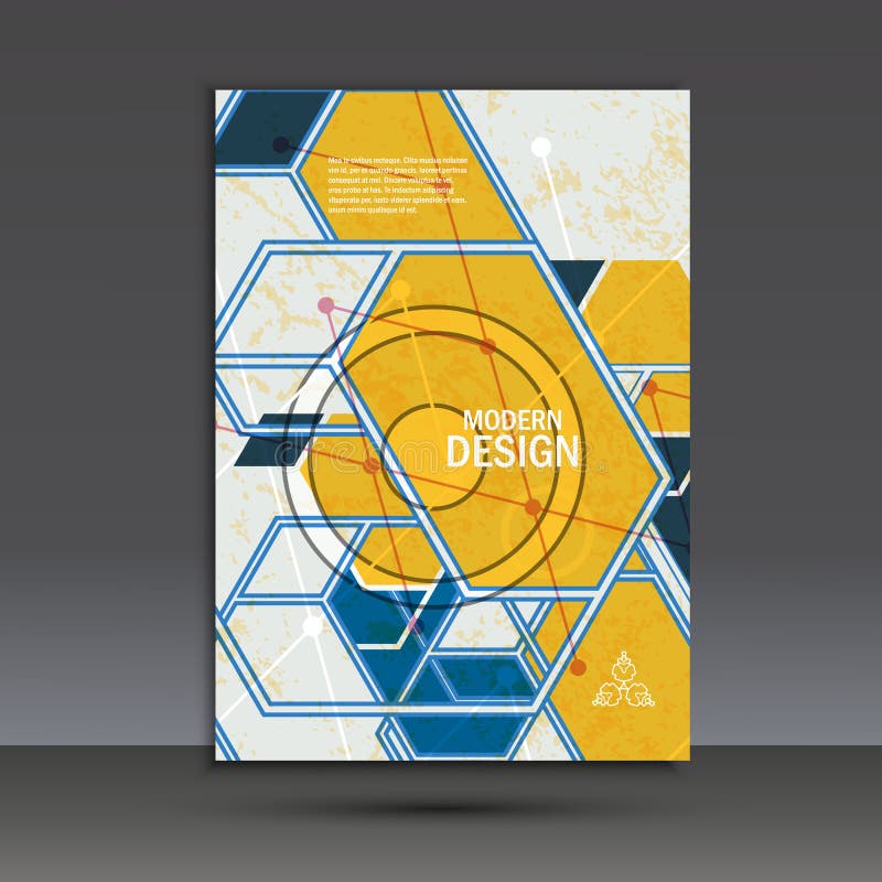Brochure Template with Abstract Geometric Design Stock Vector ...