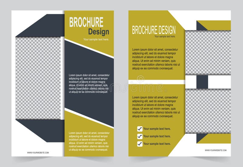 Brochure Template, Flyer Design Dark Yellow and Gray Color Template ...
