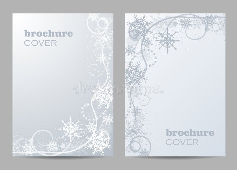 Brochure Template Layout Design. Beautiful Winter Pattern on Blue ...