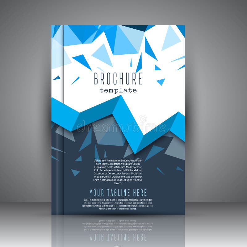 Brochure Template with Low Poly Design Stock Vector - Illustration of ...