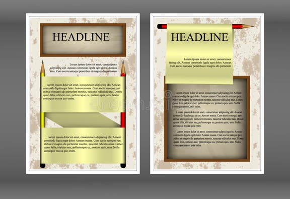 Brochure Template Pencils and Paper Stock Vector - Illustration of ...