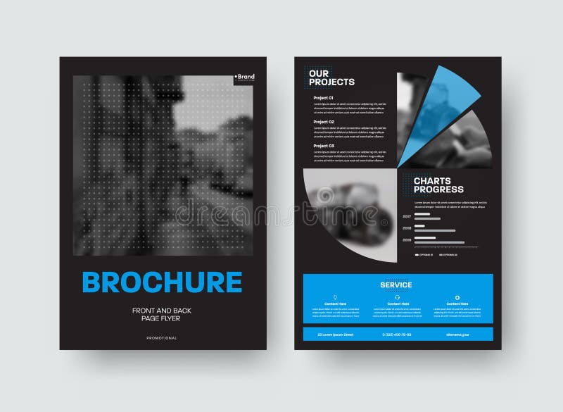 Brochure Template with Place for Photo, Round Inserts, Presentation of ...