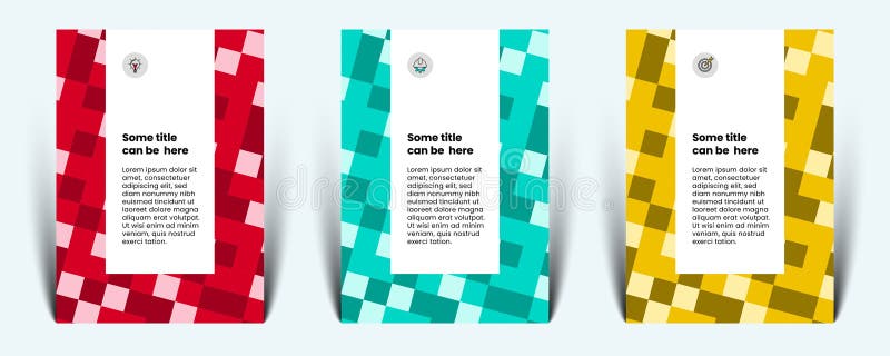 Brochure Template with Square Texture and 3 Color Variants Stock Vector ...