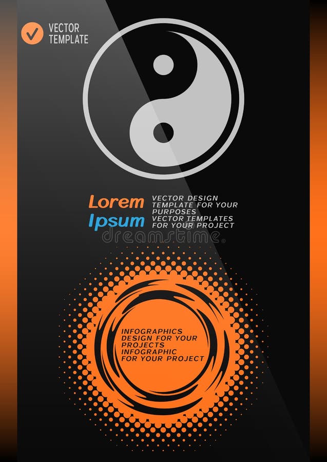 Banner Yin Yang red black stock illustration. Illustration of ...