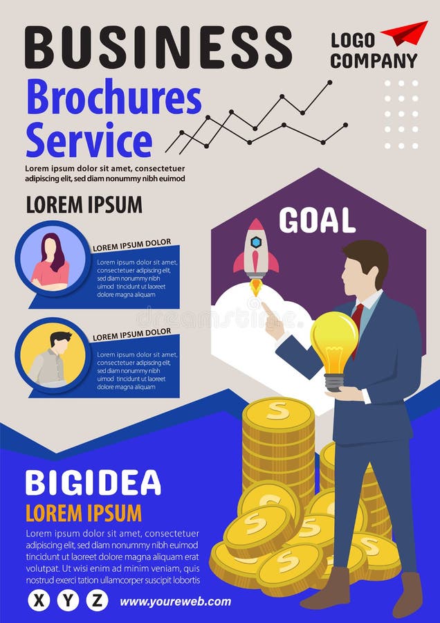 Brochures Banner Startup Business Template Flyer Leaflet Vector ...