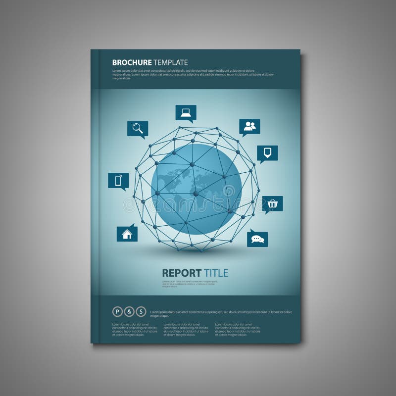 Brochures Book or Flyer with Abstract Network Connection Template Stock ...
