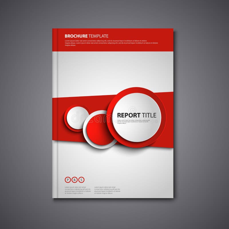 Brochures Book or Flyer with Abstract Round Red Design Elements Stock ...