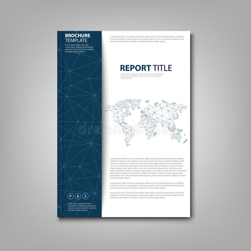 Brochures Book or Flyer with Connection Design and World Map Stock ...