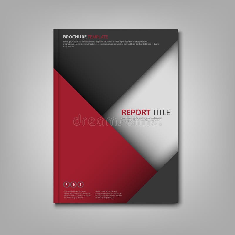 Brochures Book or Flyer with Red Gray Triangles Template Stock Vector ...