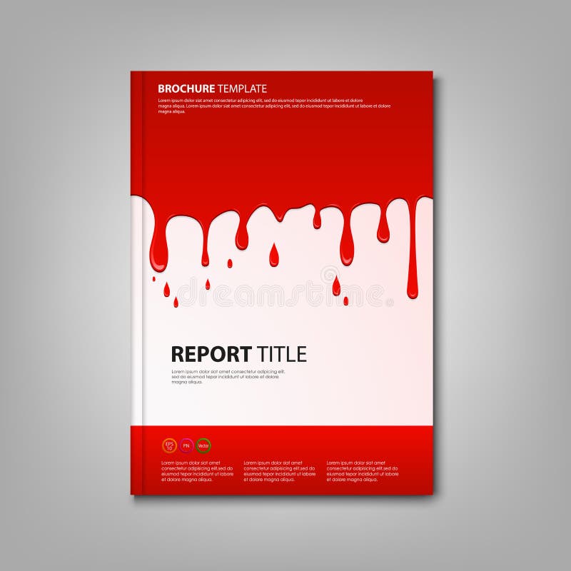 Brochures Book or Flyer with Spilled Red Color Template Stock Vector ...