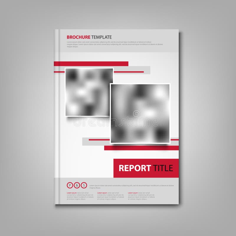 Brochures Book or Flyer with Strips in Red Gray Design Stock Vector ...