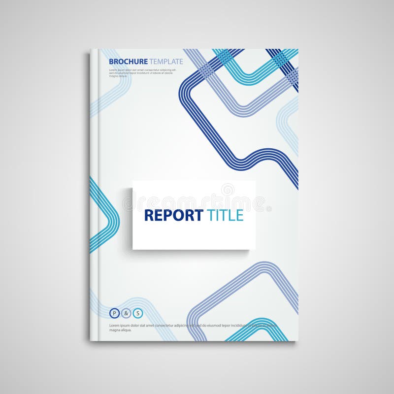 Brochures Book or Flyer with Zigzag Stripes in Blue Design Stock Vector ...