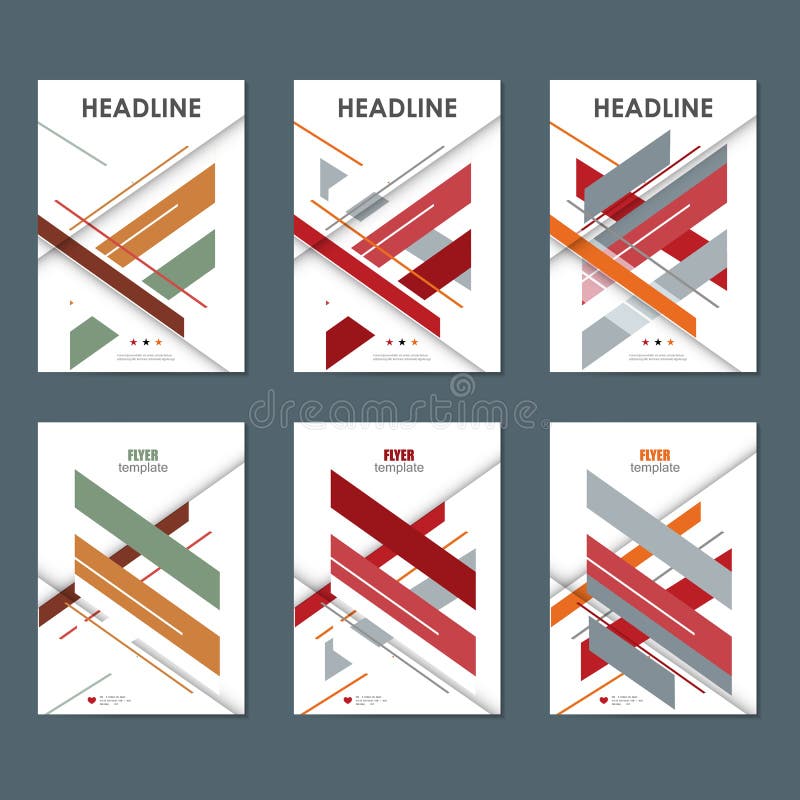 Brochures Template With Abstract Design Lines Stock Vector ...