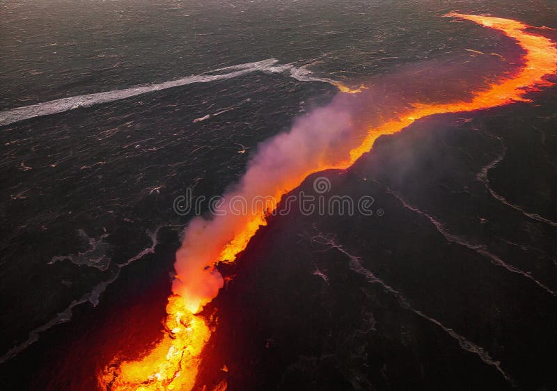 Brocken Earth Crust with Magma Flow Underneath Stock Illustration ...