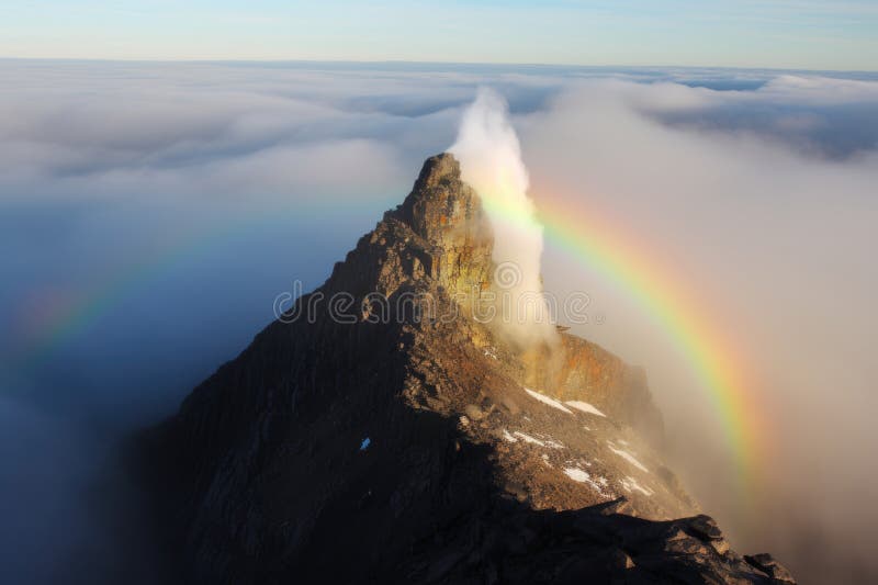 Brocken Spectre Appearing on a Misty Mountain Peak Stock Photo - Image ...