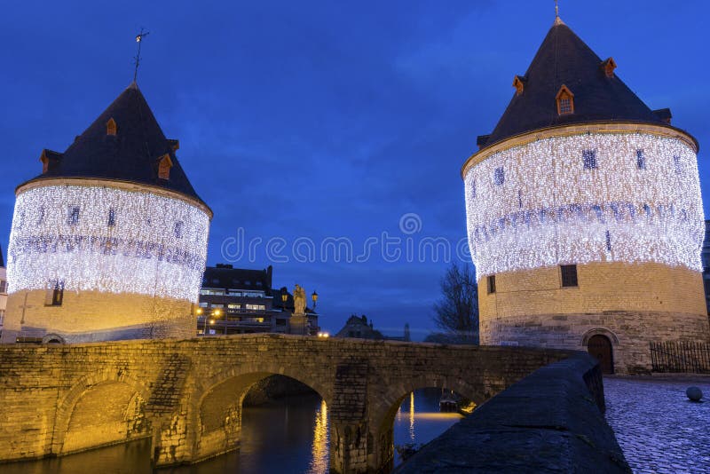 Broeltorens in Kortrijk, België Stock Afbeelding - Image of hemel, brug ...