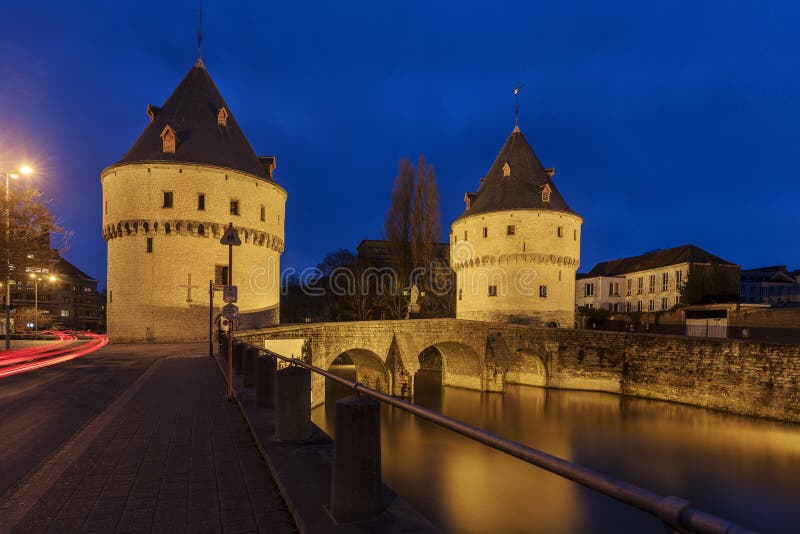 Broeltorens Broeltowers in Kortrijk at Night Stock Image - Image of ...