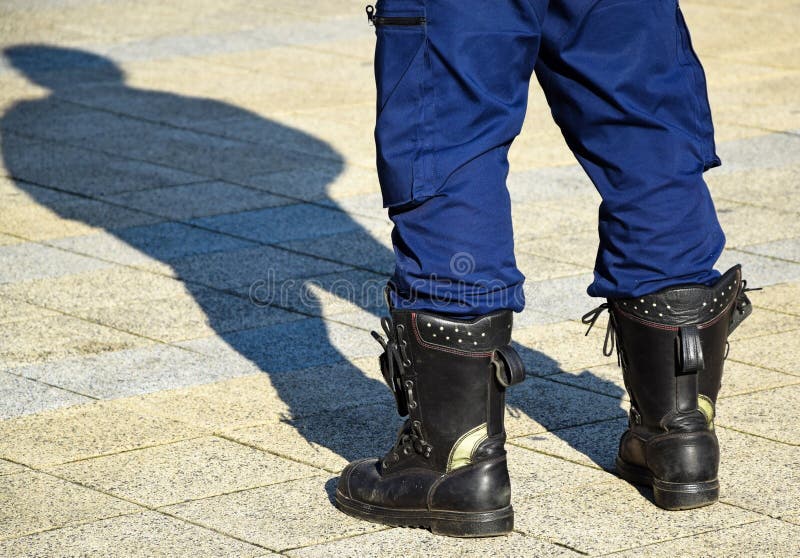 Brogue of a firefighter stock photo. Image of occupation - 59496786