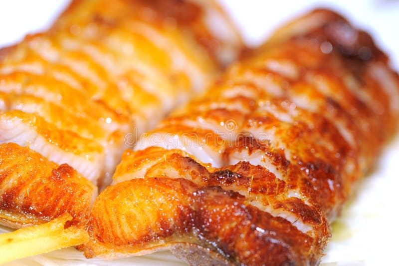 Broiled eel fillet stock image. Image of food, grilled - 12605239