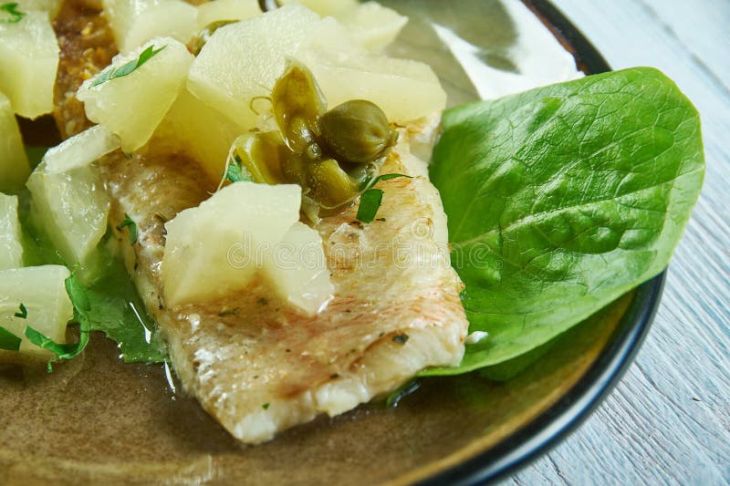 Broiled Snapper with Pineapple Salsa Stock Photo - Image of deep, food ...