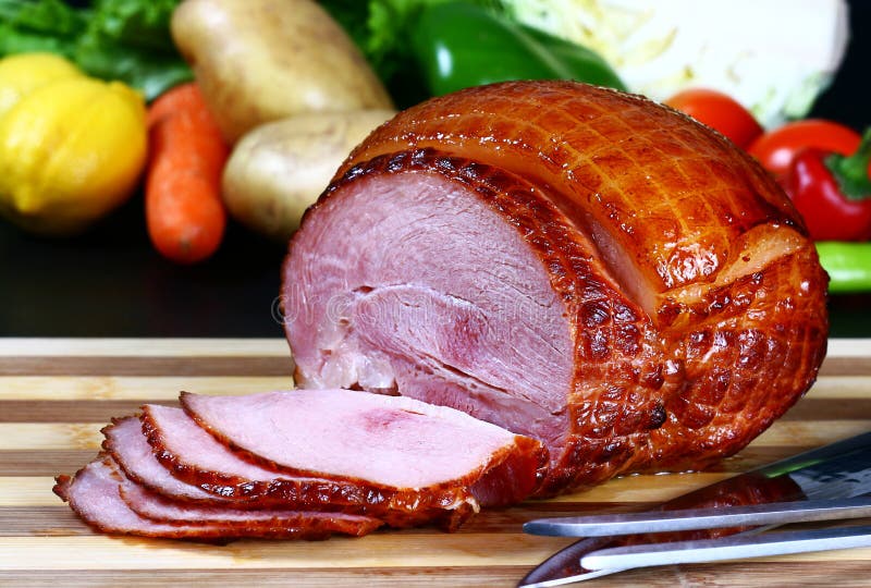 Broiled sweet ham stock image. Image of gourmet, dining - 5587827