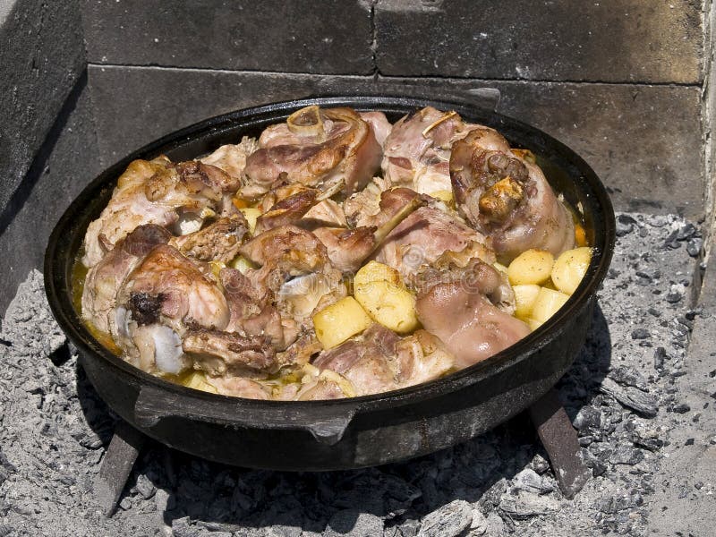 Broiler stock image. Image of potato, embers, cucina - 19433005